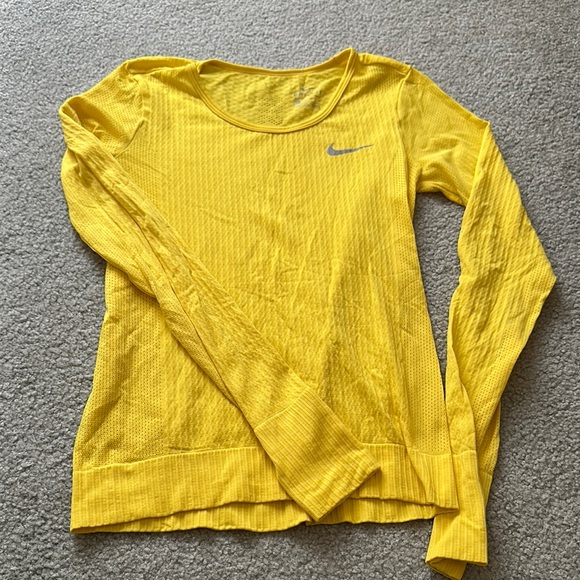 Nike | Tops | Nike Womens Bright Yellow Long Sleeve Tee | Poshmark